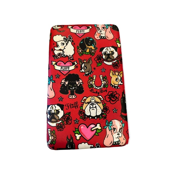 fluff | Bags | Fluff Dog Designed Red Clutch Wallet | Poshmark